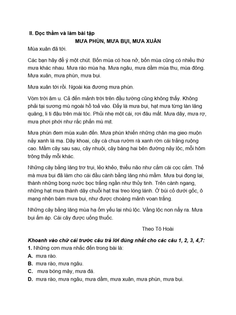 ĐỀ KTRA TV 2 | PDF