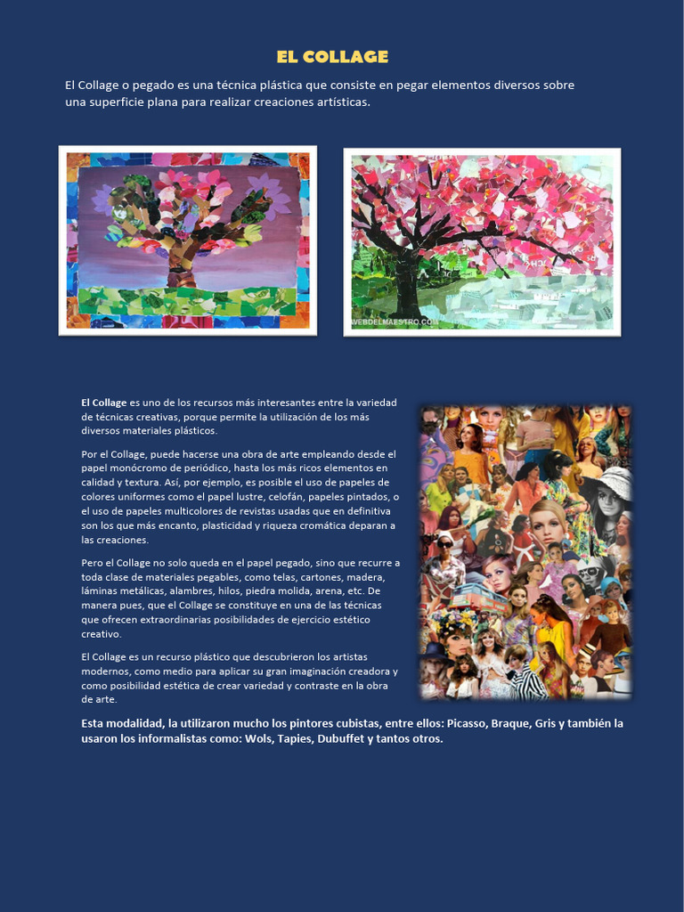 Técnicas y materiales del collage artístico | PDF