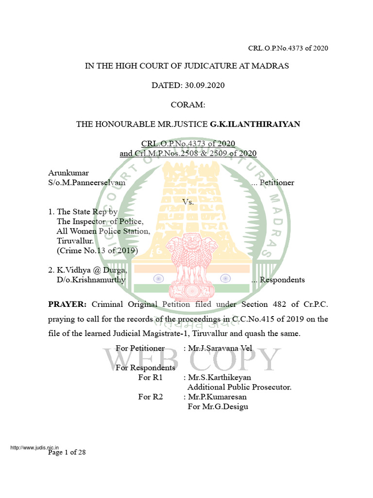 M HC - Absolutely No Ingredient To Prove 498A For The Offences | PDF | Complaint | Family Court