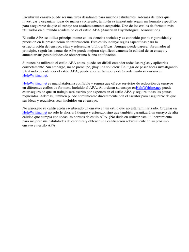 Guía de Estilo Apa para Ensayos | PDF | Ensayos | Estilo apa