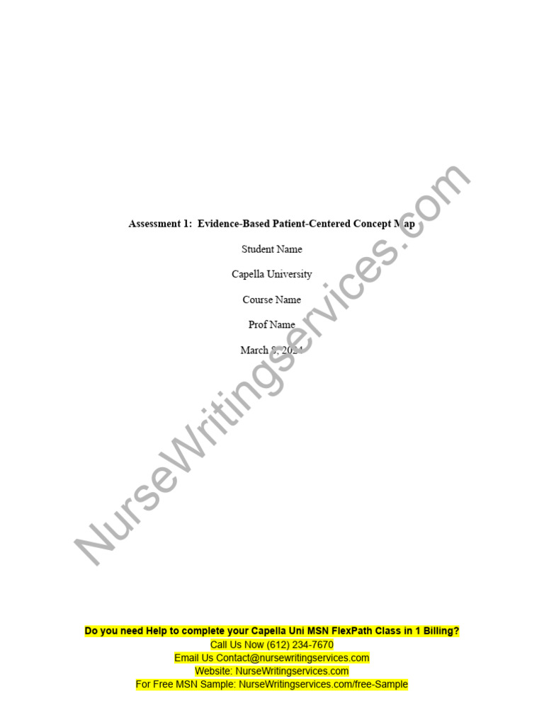 NURS FPX 6011 Assessment 1 Evidence-Based Patient-Centered Concept Map ...