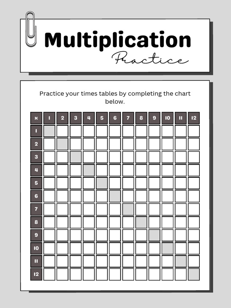Times Table Practice Worksheet | PDF