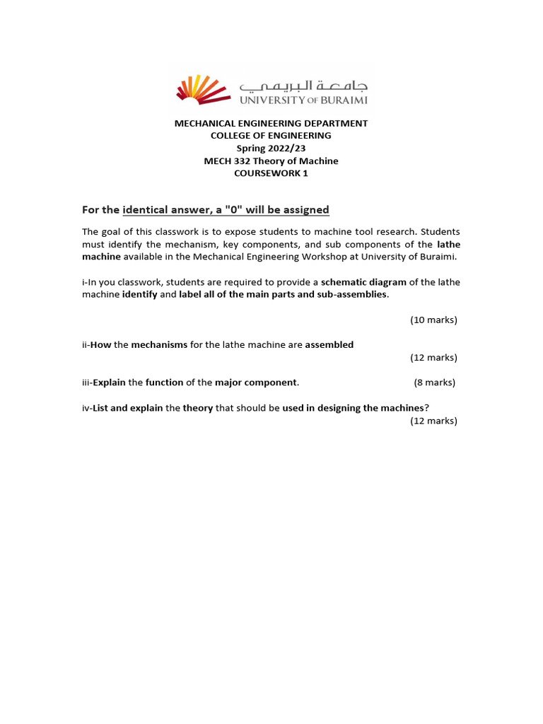 Classwork Theory of Machine | PDF | Computers | Technology & Engineering