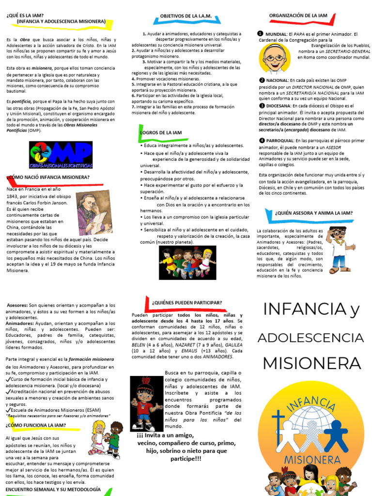 Triptico IAM PDF | PDF | Misionero | Iglesia Católica
