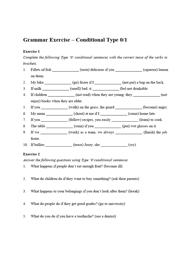 0 & 1 Cond | PDF | Language Arts & Discipline