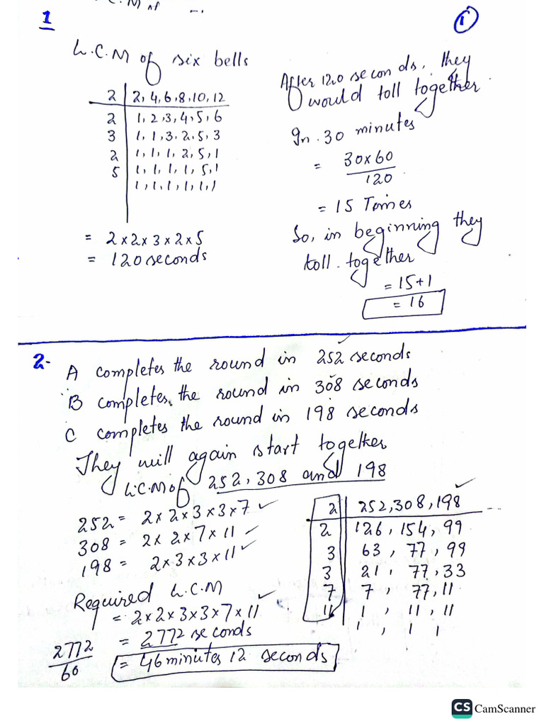 Hcf And Lcm Solved Questions Pdf