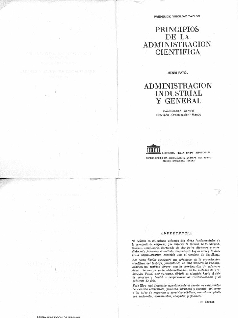 Taylor, F. (1973 (1918) ) - Principios de La Administración Científica ...