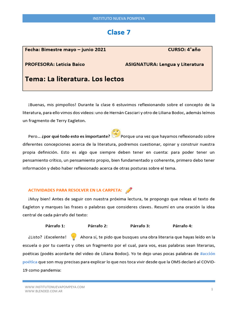 Clase 7 - La Literatura y Lectos | PDF | Habla | Dialecto