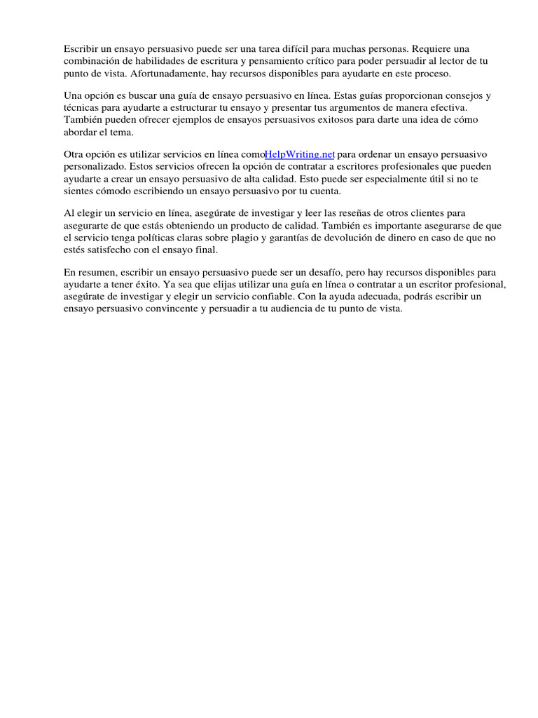 Guía para Escribir Un Ensayo Persuasivo | PDF | Comunicación humana ...