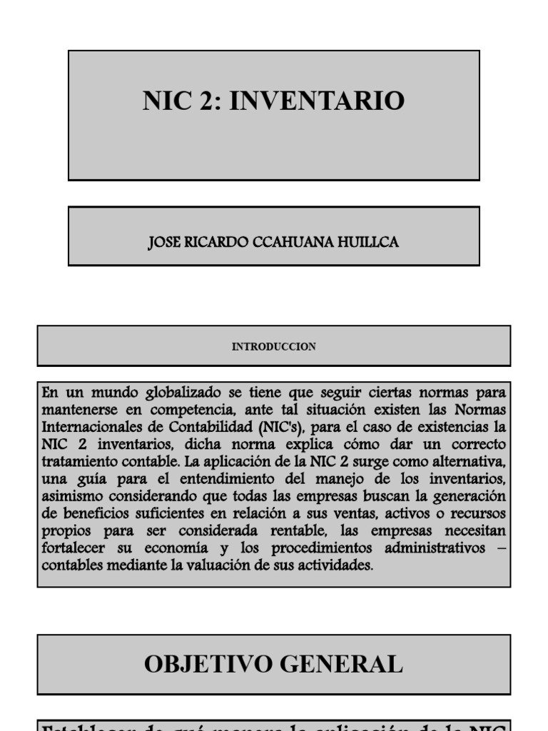 NIC 2 INVENTARIOS | PDF | normas internacionales de INFORMACION ...