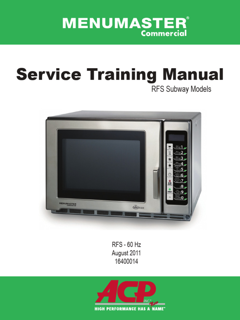 Menumaster Microwave Service Manual | PDF | Temperature | Oven