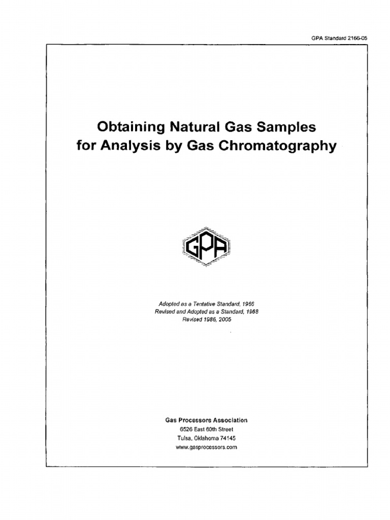 GPA 2166-05 Obtaining Natural Gas Samples For Analysis by Gas ...