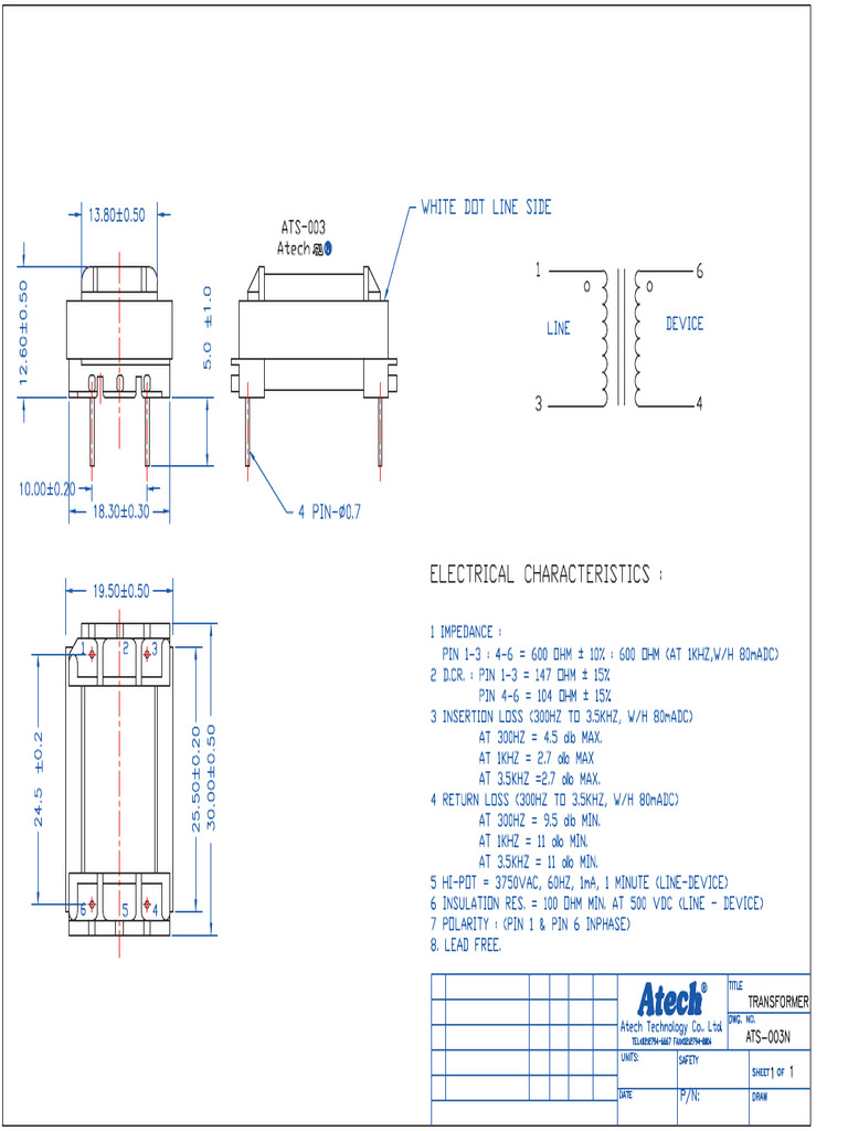 Ats-003 Atech Technology Transformer | PDF