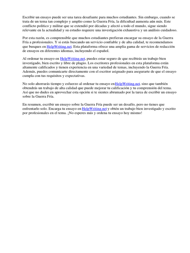 Introducción Al Ensayo de La Guerra Fría | PDF | Politics