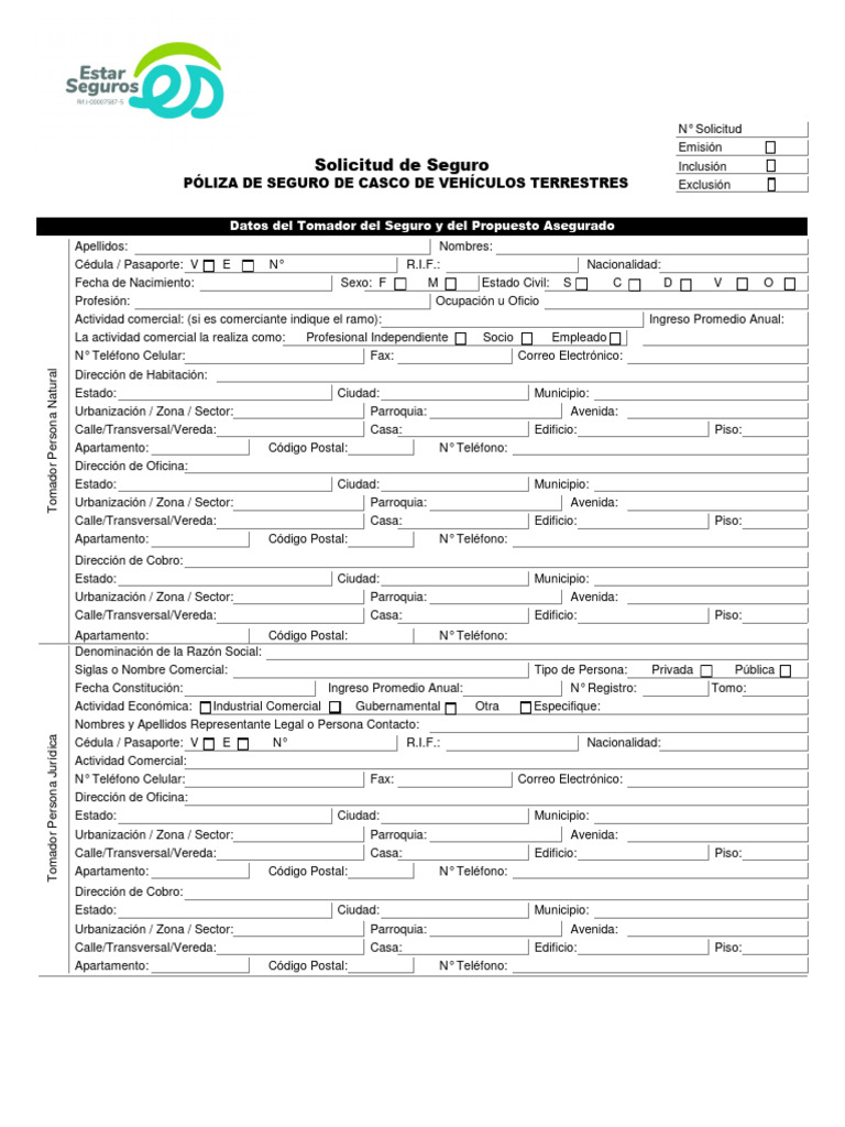 Solicitud Auto | PDF | Póliza de seguros | Seguro