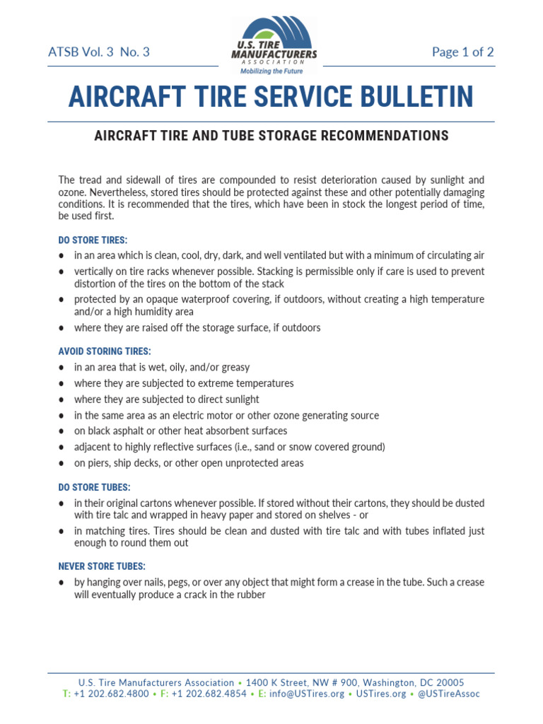 Aircraft Tire Storage Guidelines | PDF | Tire