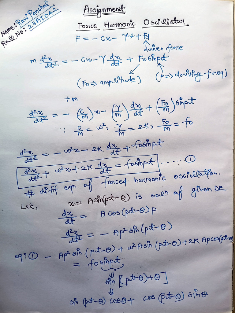 Forced Harmonic Oscillator | PDF