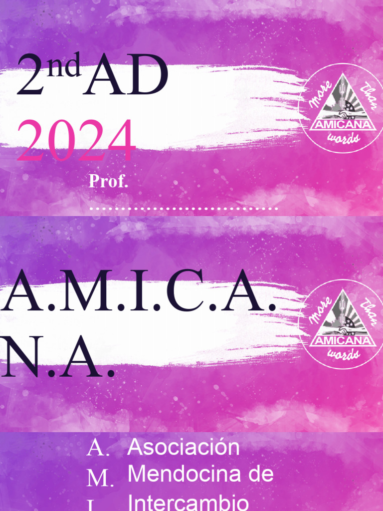 AMICANA 2024 Course Overview: 2nd AD | PDF | Foreign Language Studies