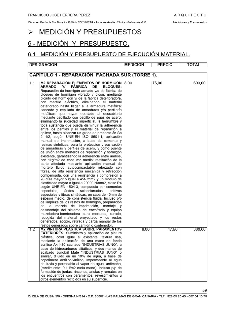 4-Mp-Mediciones y Presupuestos | Descargar gratis PDF | Hormigón | Albañilería