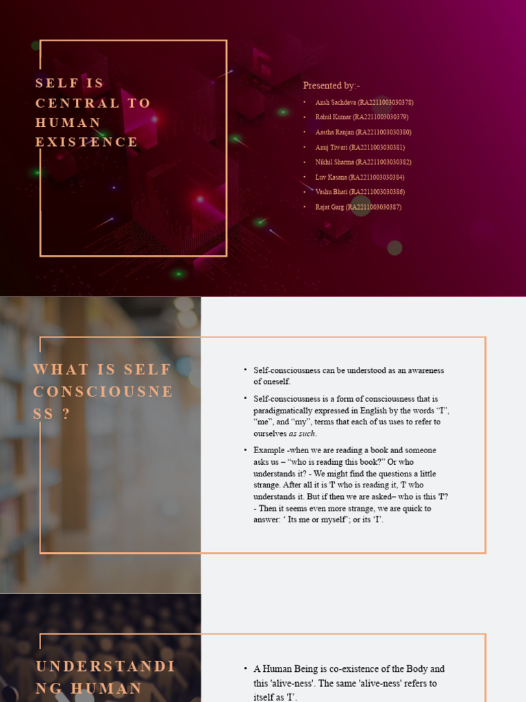 Self Is Central To Human Existence: Presented By | PDF | Self Esteem ...