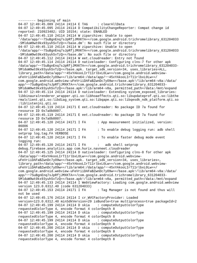 Logcat 1712474385023 | PDF | Android (Operating System) | Java (Programming Language)
