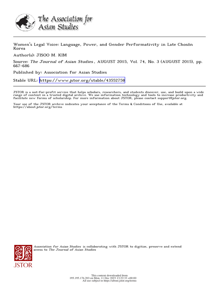 Kim JiSoo (AS2 Reaction Paper) | PDF | Confucianism | Gender