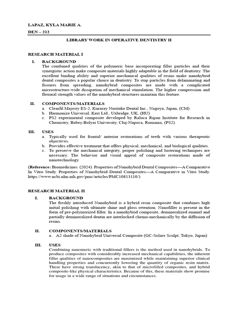 Operative Dentistry Library-Work | PDF | Dental Composite | Composite ...