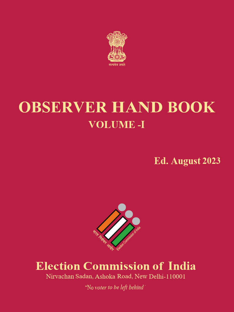 Observer Hand Book: Election Commission | PDF | Elections | Absentee Ballot