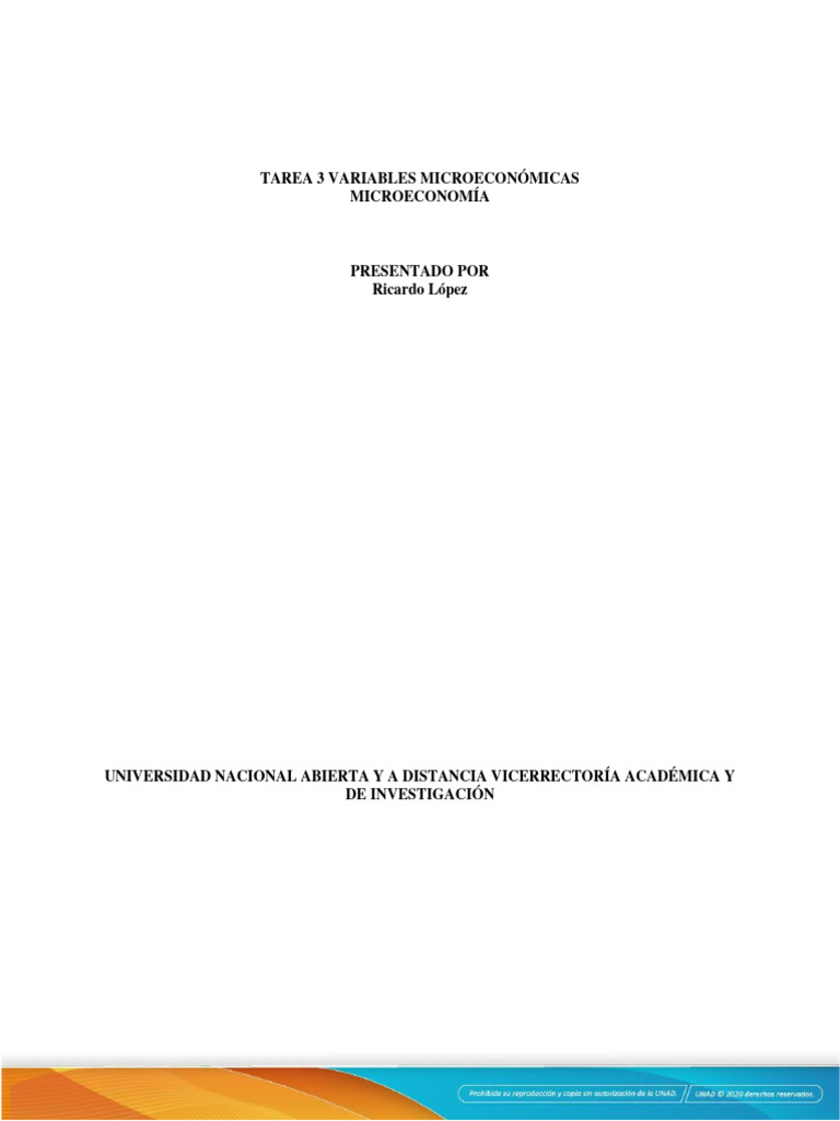 Tarea 3 Variables Microeconómicas | PDF | Oferta (economía) | Mercado ...