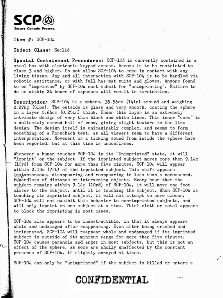 SCP-104 | PDF