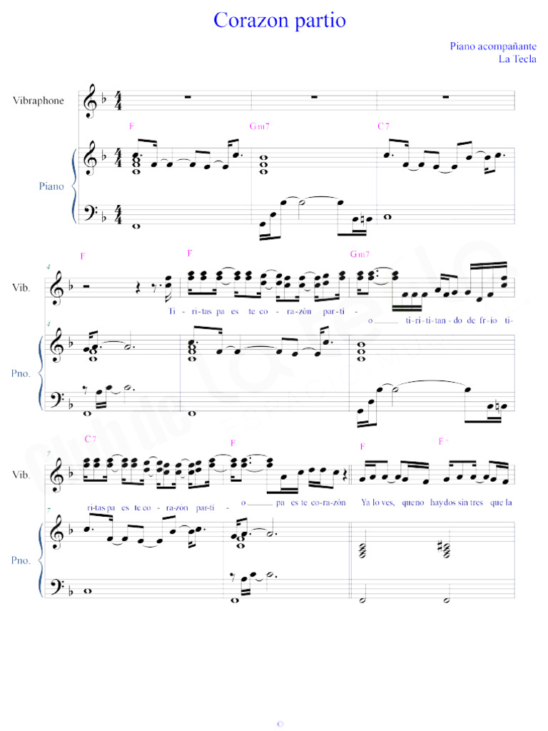 Partitura Tradicional Corazon Partio | PDF