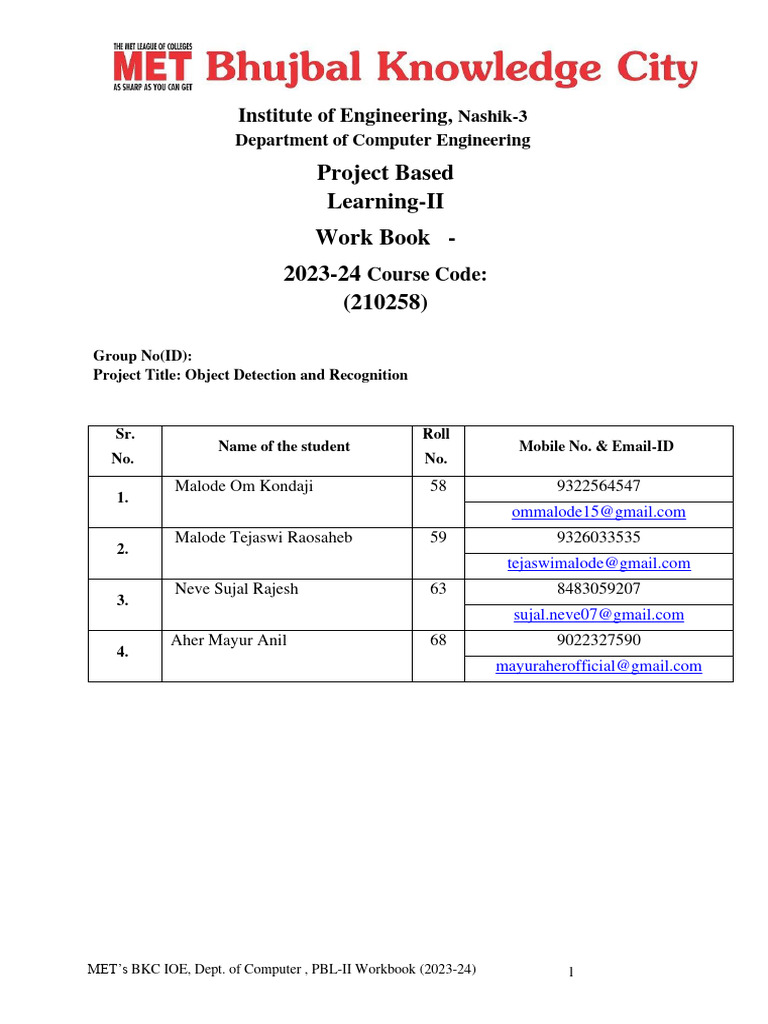 PBL WORKBOOK | PDF | Engineering | Visual Impairment