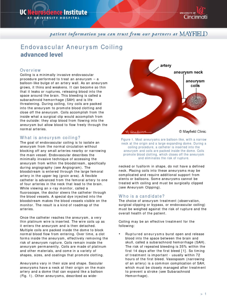 Endovascular Coiling - UCNI | PDF | Interventional Radiology | Angiography