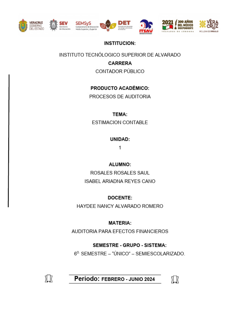 Reyes Cano Isabel Ariadna - Procesos de Auditora Ef | PDF | Auditoría ...