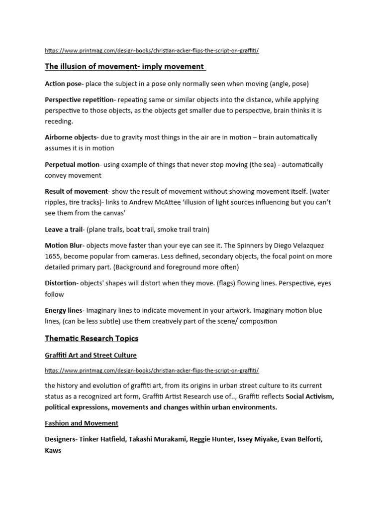 The Illusion of Movement - Imply Movement | PDF | Perspective ...