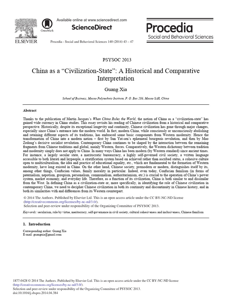 China As A Civilization State | PDF | Confucianism | Meritocracy