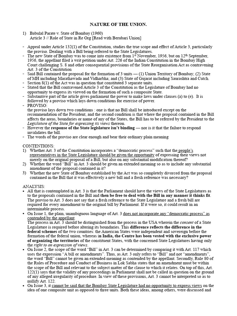 Constitutional Law: State Reorganization Cases | PDF | Constitution ...