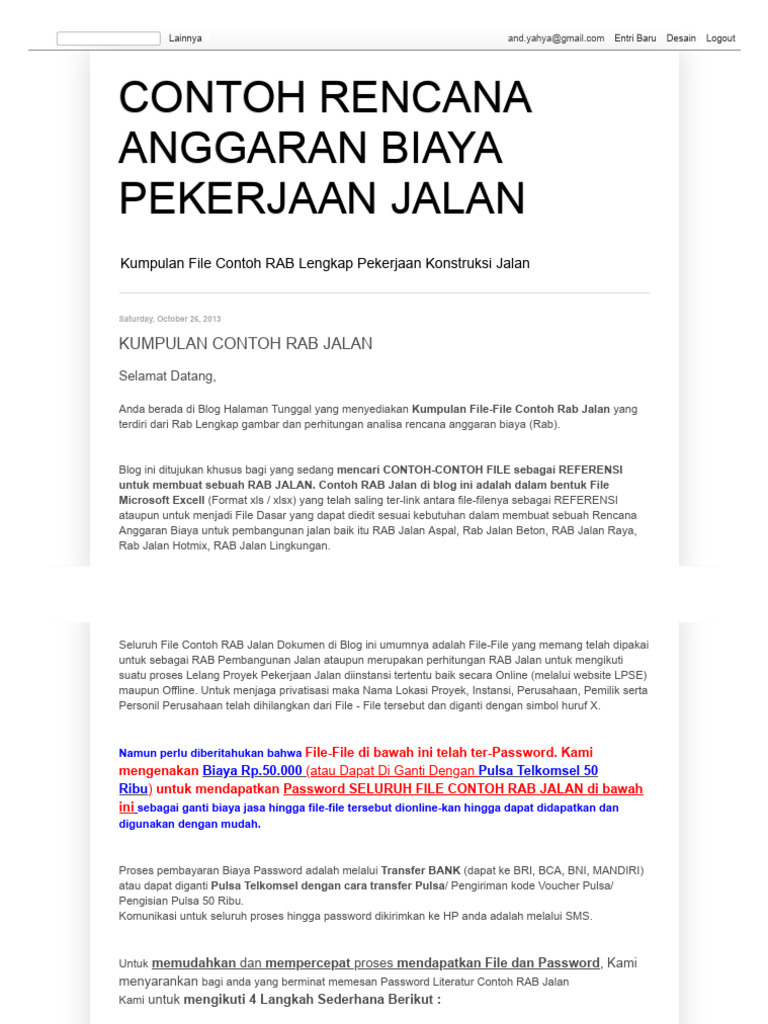 File Contoh Rab Kumpulan Contoh-1-7 | PDF