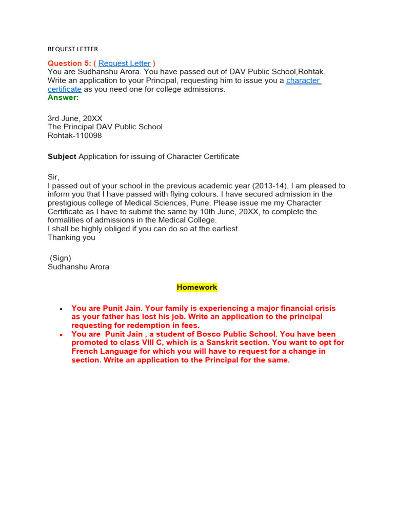 Request Letter | PDF | Career & Growth