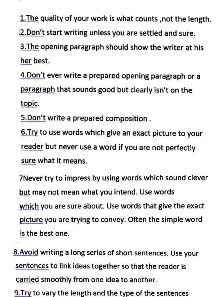 Continuos Writing Tips by Engmj | PDF