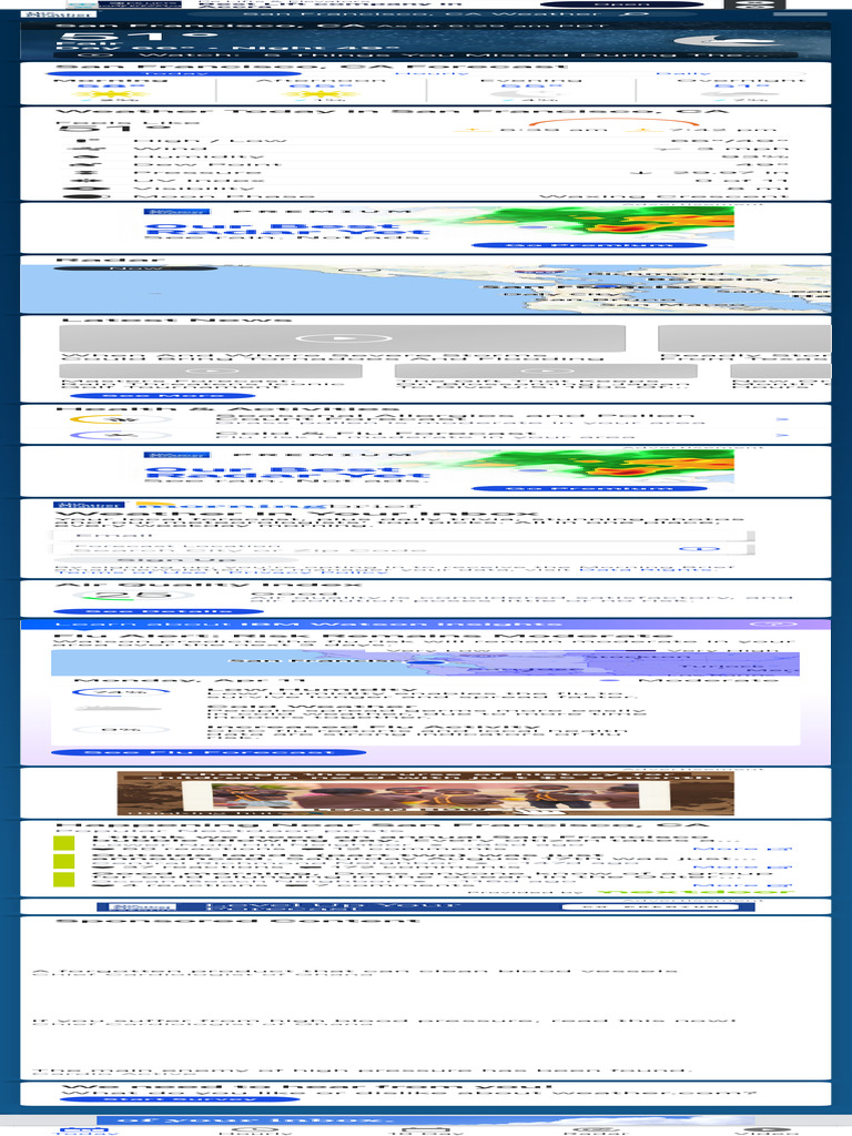 Weather Forecast and Conditions For San Francisco, CA - The Weather ...