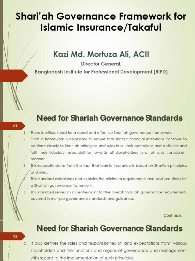 4. Shariah Governance Framework for Islamic Insurance or Takaful | PDF ...