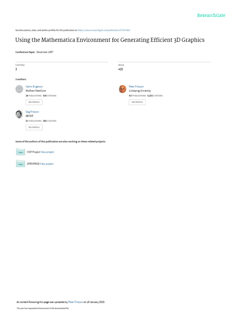 Using The Mathematica Environment For Generating Efficient 3D Graphics ...