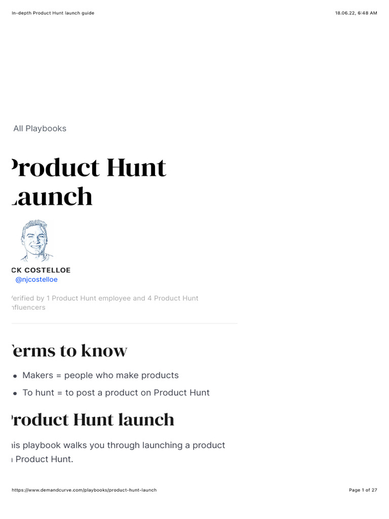 In-depth Product Hunt launch guide | PDF | Marketing