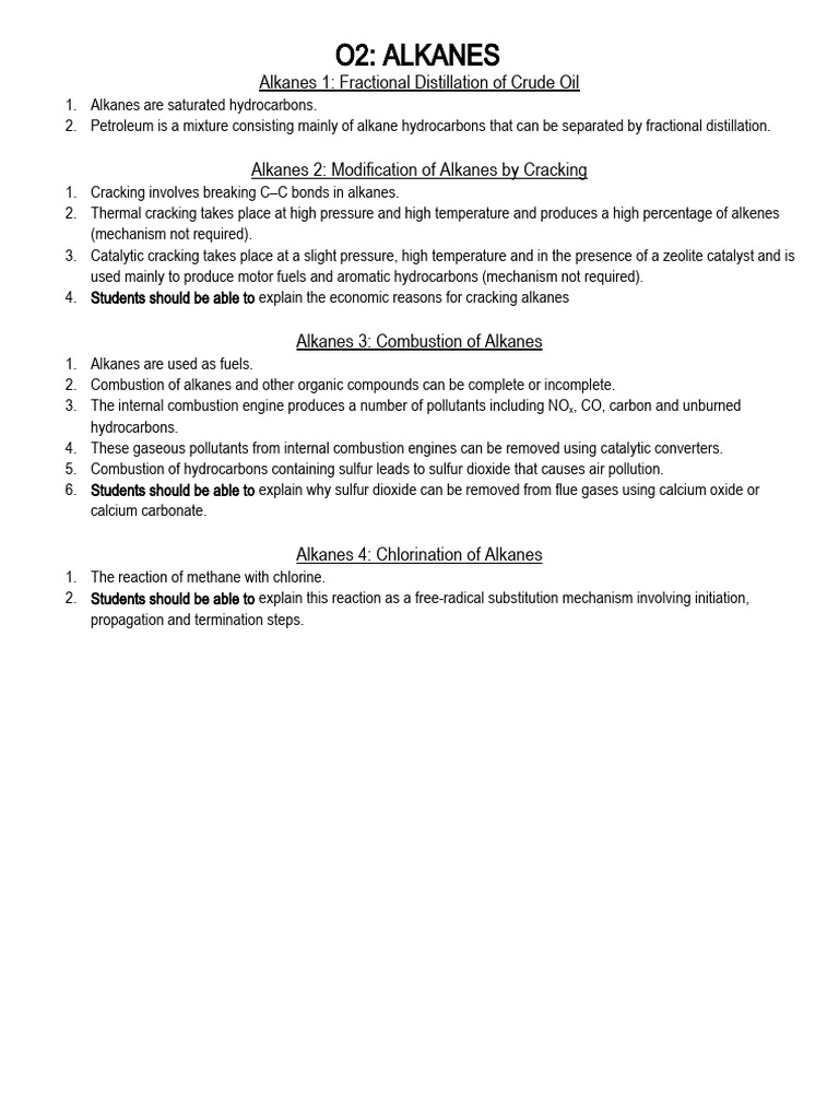 O2 Alkanes | PDF | Alkane | Hydrocarbons