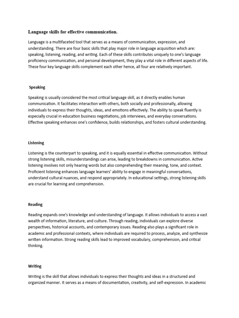 GST Topic 5 Language Skills For Effective Communication | PDF ...