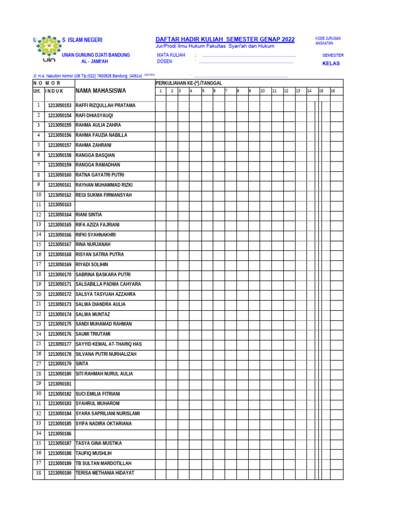 Rekap Presensi SMT 2 | PDF