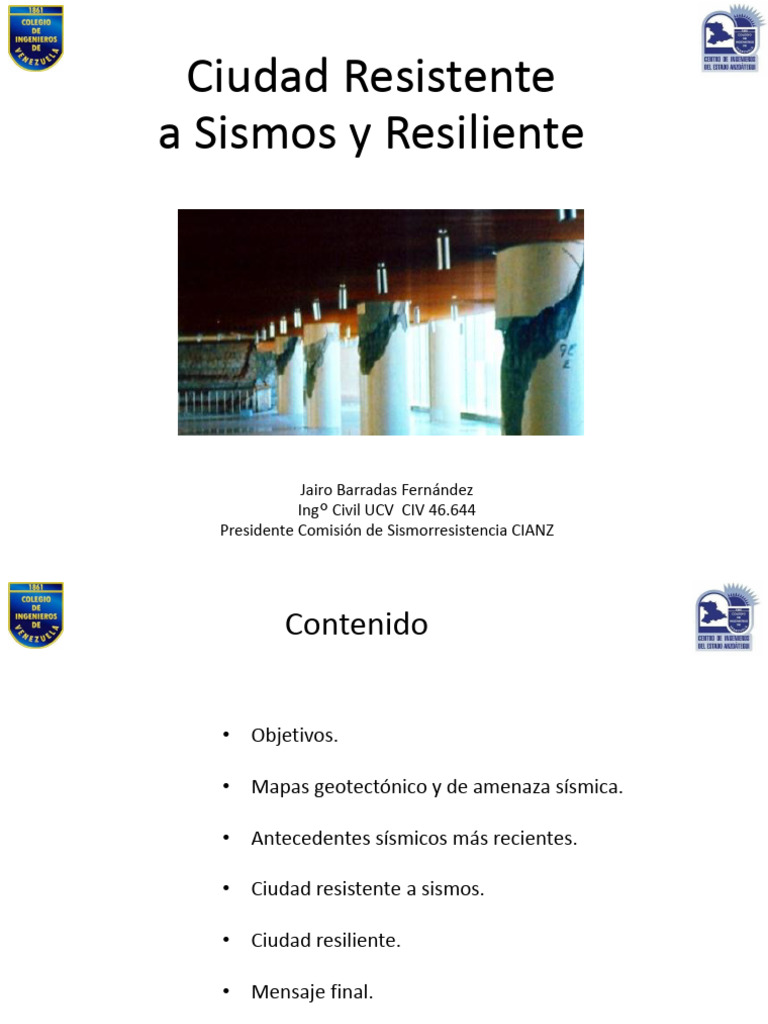 Presentacion Ciudad Resistente A Sismos y Resiliente | Descargar gratis PDF | Temblores ...