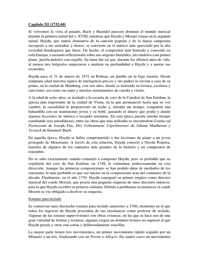 Capítulo XI, XII, XIV, XV y XVI - Resumen de La Música Clásica - Philip ...