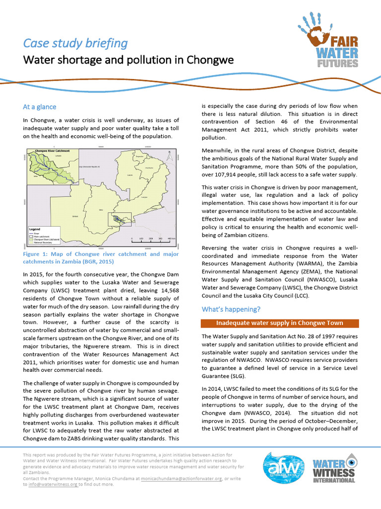 Chongwe Water Crisis Overview | PDF | Sanitation | Water